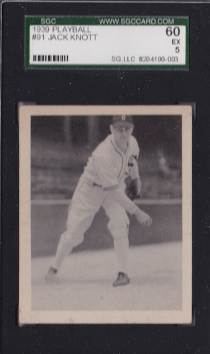 1939 PLayball #91 Jack H Knott Chicago White Sox SGC Graded 5 / 60 ...