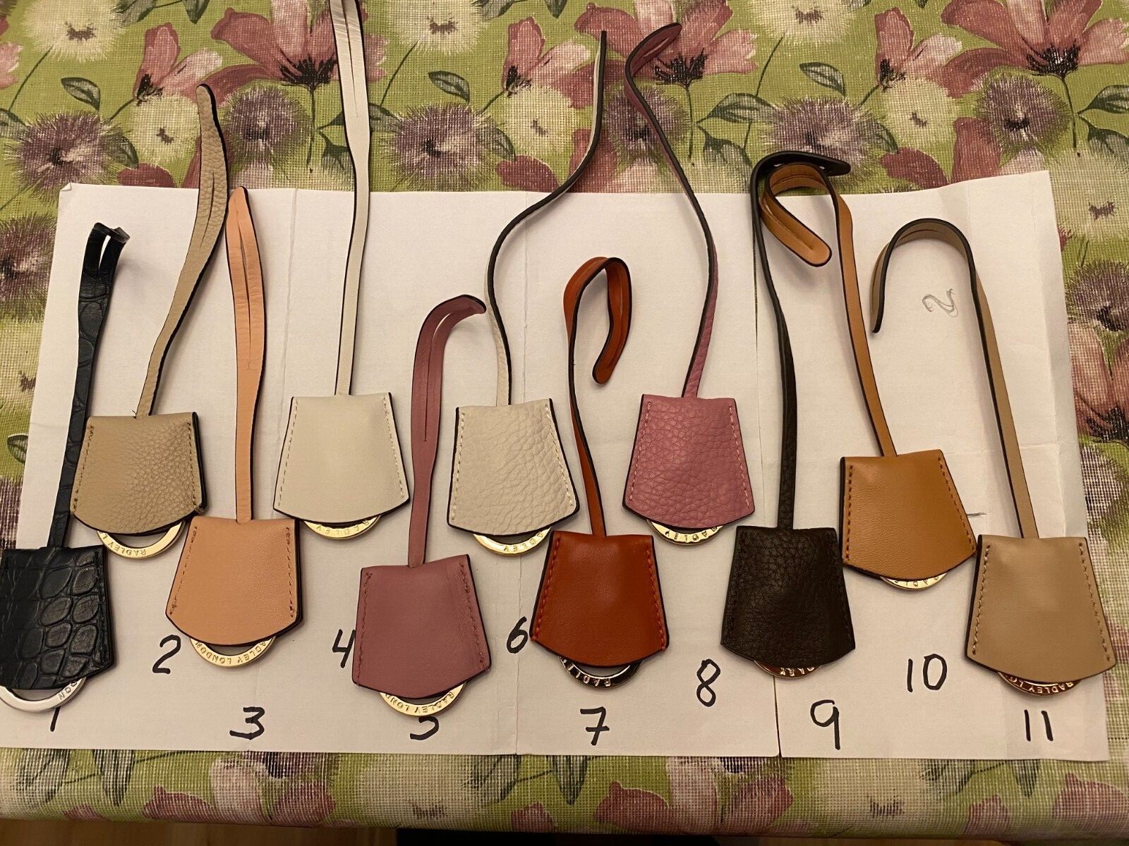 Radley London Scottie Purse Hang Tags Gold Tone Key Ring Diff Straps ...