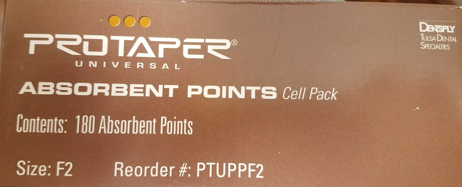 Protaper Universal F2 Absorbent Paper Points Dentsply Tulsa Dental Root ...