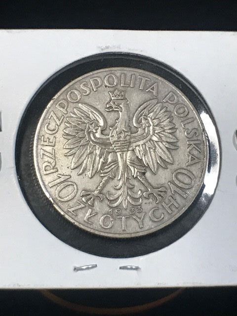 1933 Poland 10 Ztotych Silver Coin , AU 75% Silver | eBay