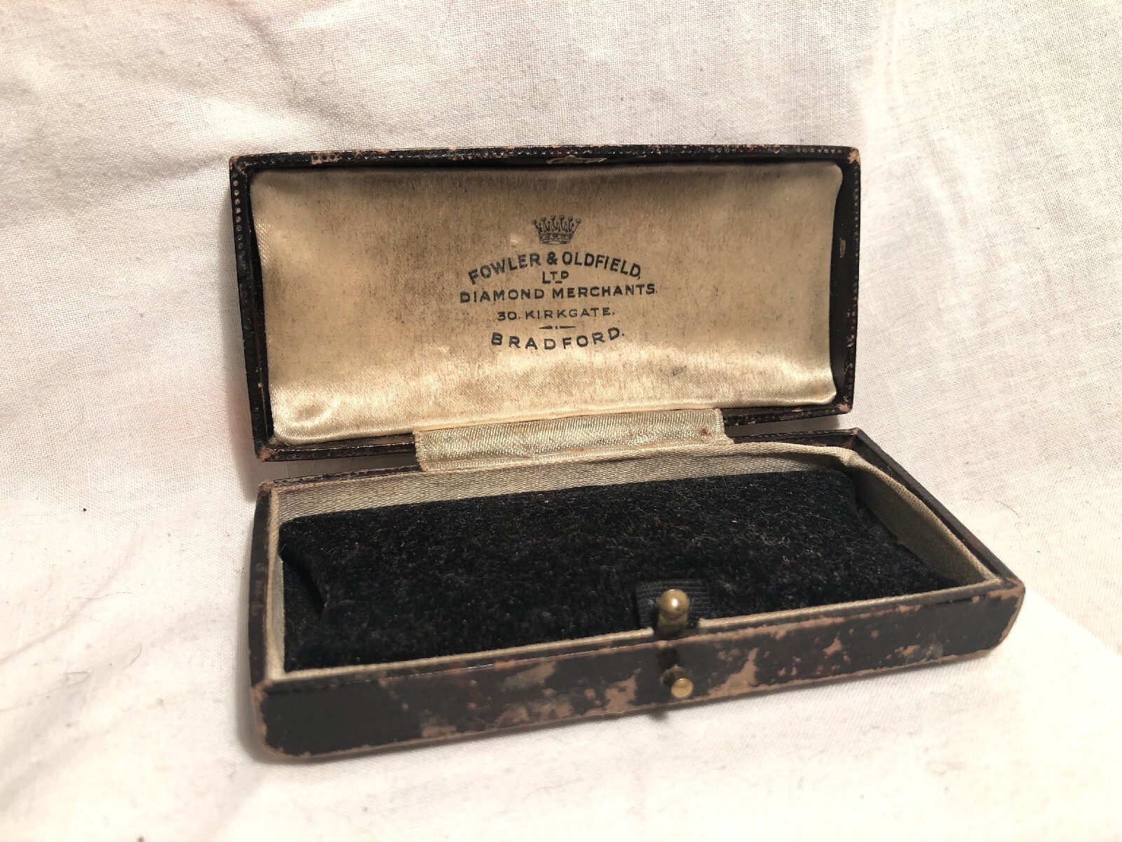 FOWLER & OLDFIELD LTD DIAMOND MERCHANTS BRADFORD VINTAGE JEWELLERY BOX ...