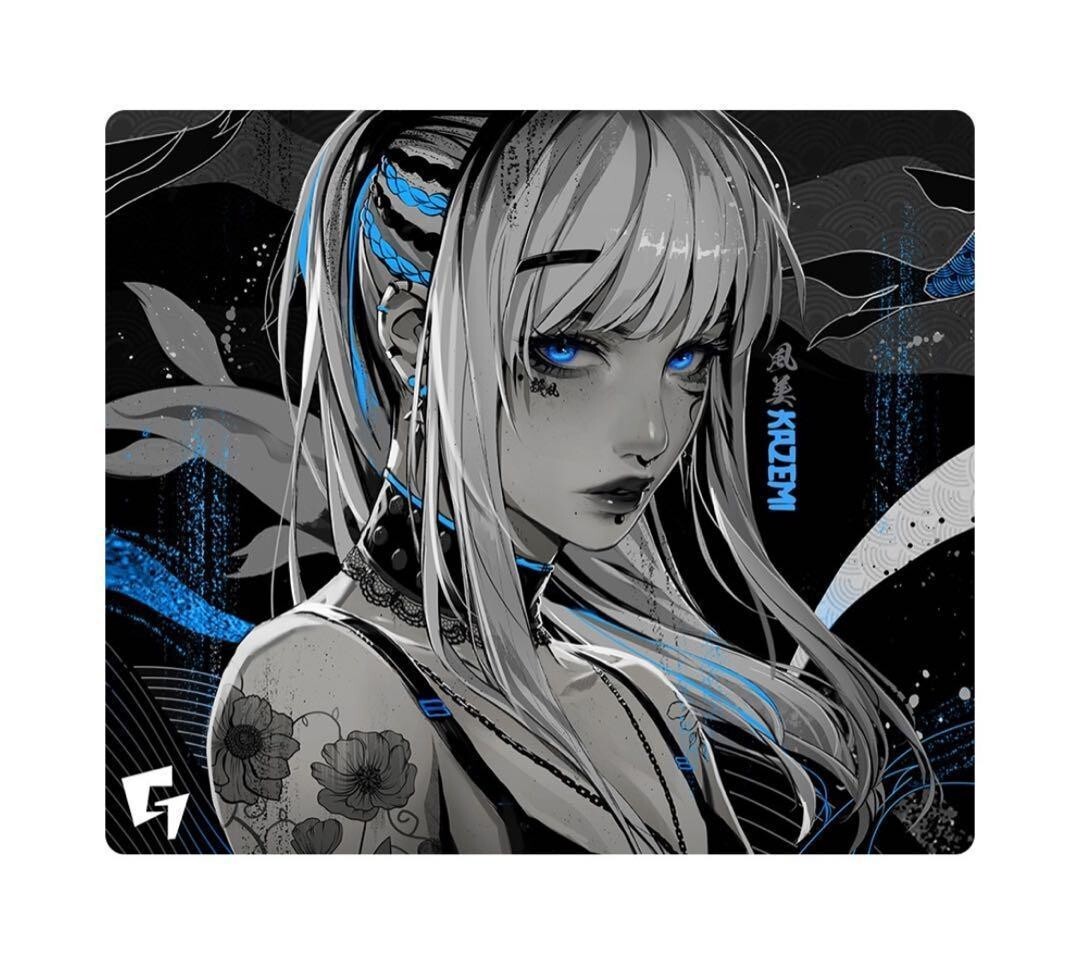 GLSSWRKS Kazemi Premium Glass Mousepad 490 x 420mm Gaming Mousepad Blue ...
