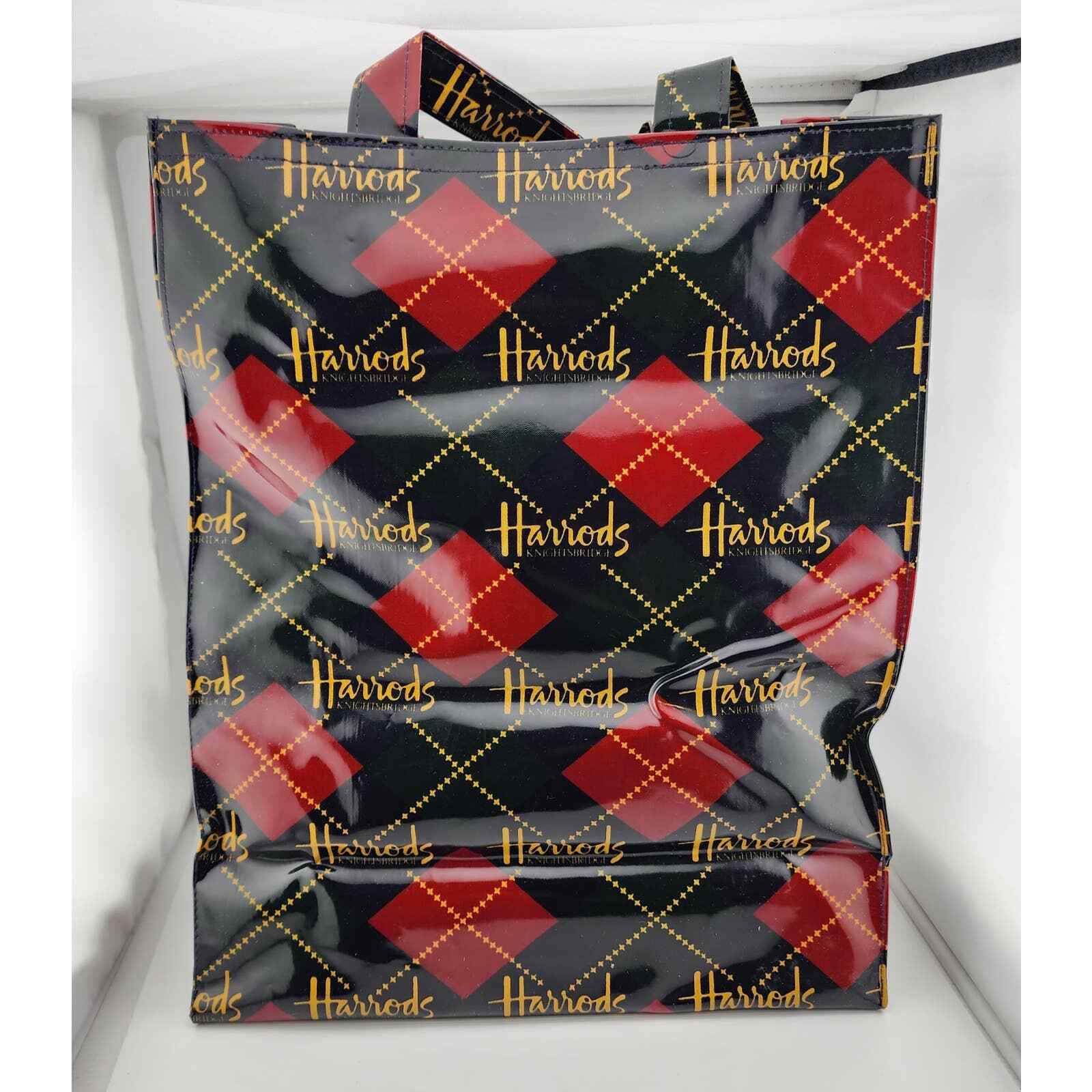 Harrods London Knights Bridge Vinyl Tote Shopping Bag… - Gem