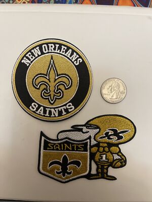 (2) NEW ORLEANS SAINTS embroidered vintage Iron on Patches Patch lot 3. ...