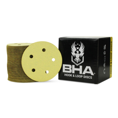 100 Pack - 5" Inch 5 Holes 320 Grit Hook & Loop Sanding Discs Orbital ...