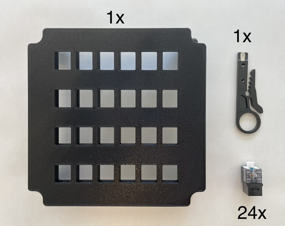 Patch Panel, 24-Port, Cat6 Keystone Jacks for Leviton Structured Media ...