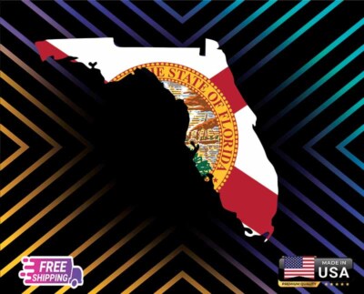 FLORIDA STATE FLAG, STICKER, DECAL, 6 YR VINYL (FREE GIFT) TRUCK, CAR ...