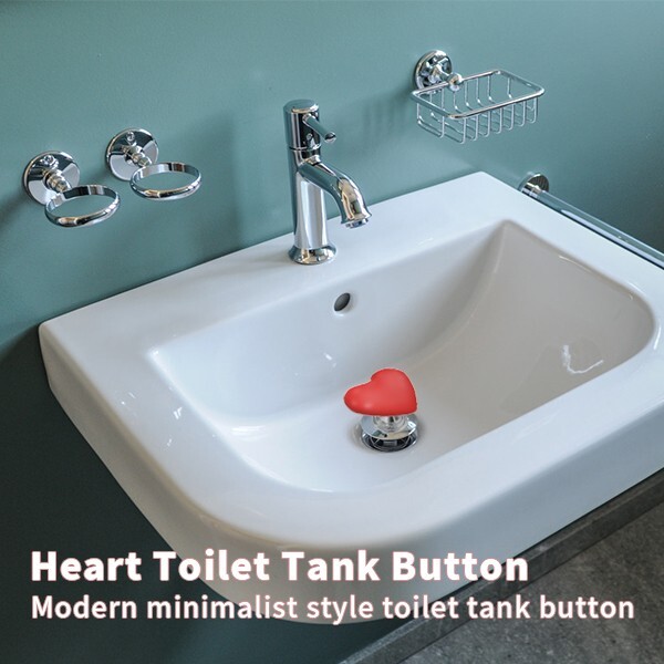 Heart Shape Toilet Presser Love Toilet Press Button Batthroom Water ...