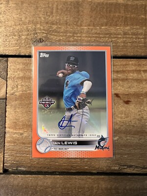 2022 Topps Pro Debut IAN LEWIS Autograph ORANGE /25 Marlins AUTO PD-147 ...