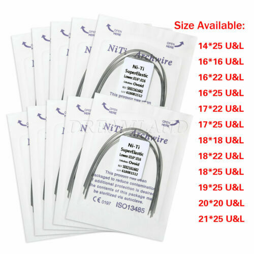 10Packs Dental Ortho Rectangular Arch Wires Stainless / Niti Super ...