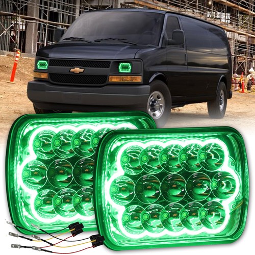 Pair 7x6" 5x7 LED Headlight For Chevy Express Cargo Van 1500 2500 3500 ...