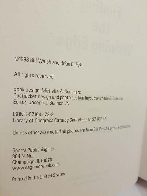 Finding the Winning Edge by Brian Billick, Bill Walsh and James ...