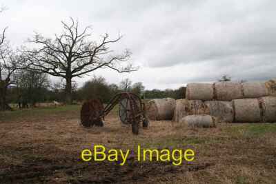 Photo 6x4 Old Straw Bales and Rotary Rake Hook Bank Near Lockeridge ...