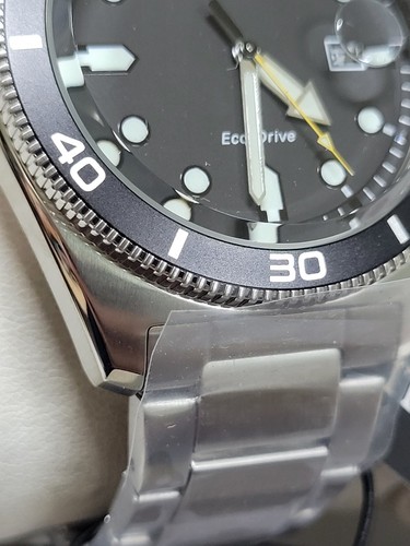 NEW Citizen Eco-Drive Sports Black Dial Stainless Steel Men's Watch ...