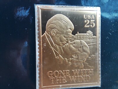 Rare GONE WITH THE WIND .999 Fine Silver Ingot 24K Gold Layer Replica ...