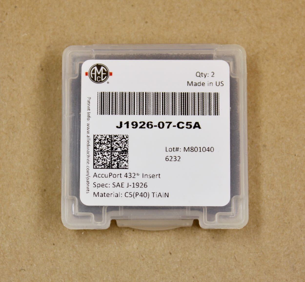 (2) Allied / AMEC J1926-07-C5A AccuPort 432 Inserts SAE J1926-1 C5 ...