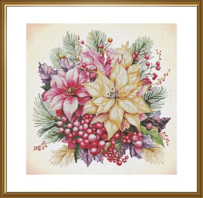 Creative Needlepoint Сross Stitch Embroidery Kit "Christmas flowers ...