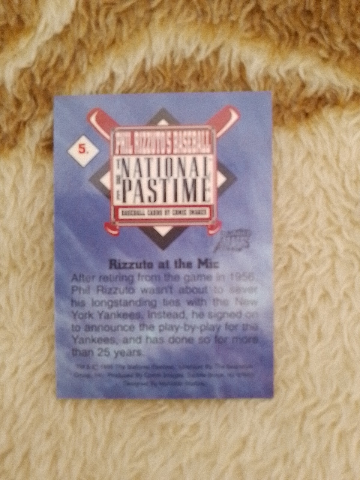 1995 Phil Rizzuto's Baseball National Pastime MagnaChrome #5 Rizzuto at ...