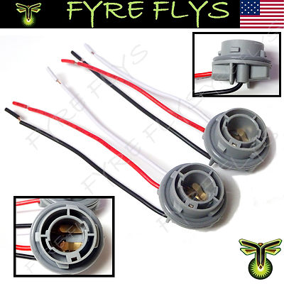 1157 bulb socket brake turn signal light harness wire LED pig tail plug ...