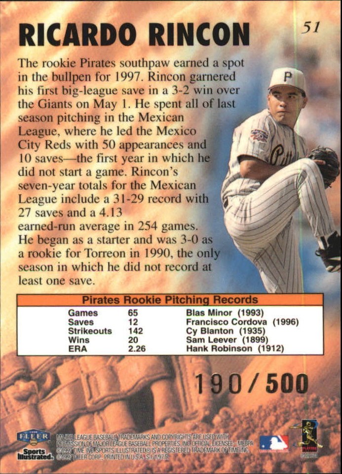 1997 Sports Illustrated Extra Edition #51 Ricardo Rincon IB /500 - NM ...