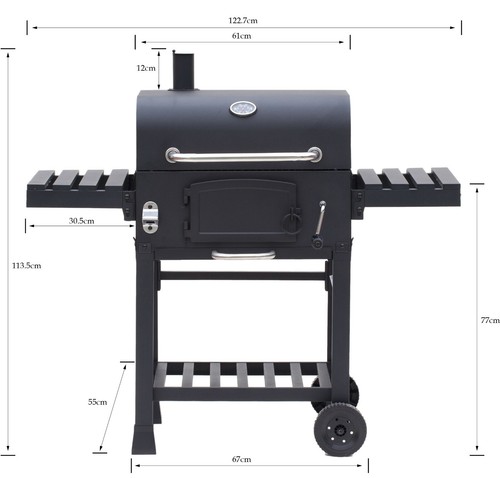 CosmoGrill Outdoor XL Smoker Barbecue Charcoal Portable BBQ Grill ...