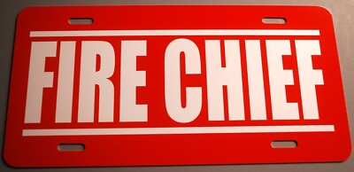 FIRE CHIEF Metal License Plate Truck Car Rescue Emergency Safety ...