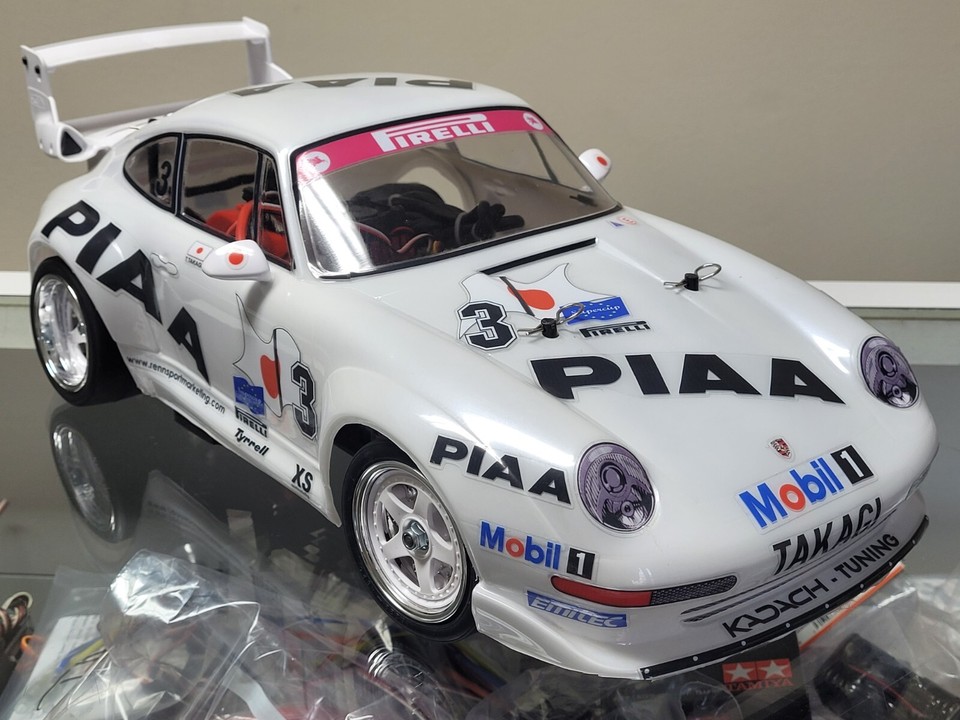 Tamiya 1/10 TA02 Chassis+Repo Porsche 911 PIAA body +Spektrum +Traxxas ...