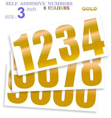 3" (75 mm) Vinyl Sticky Numbers , Self-Adhesive waterproof numbers 24 ...