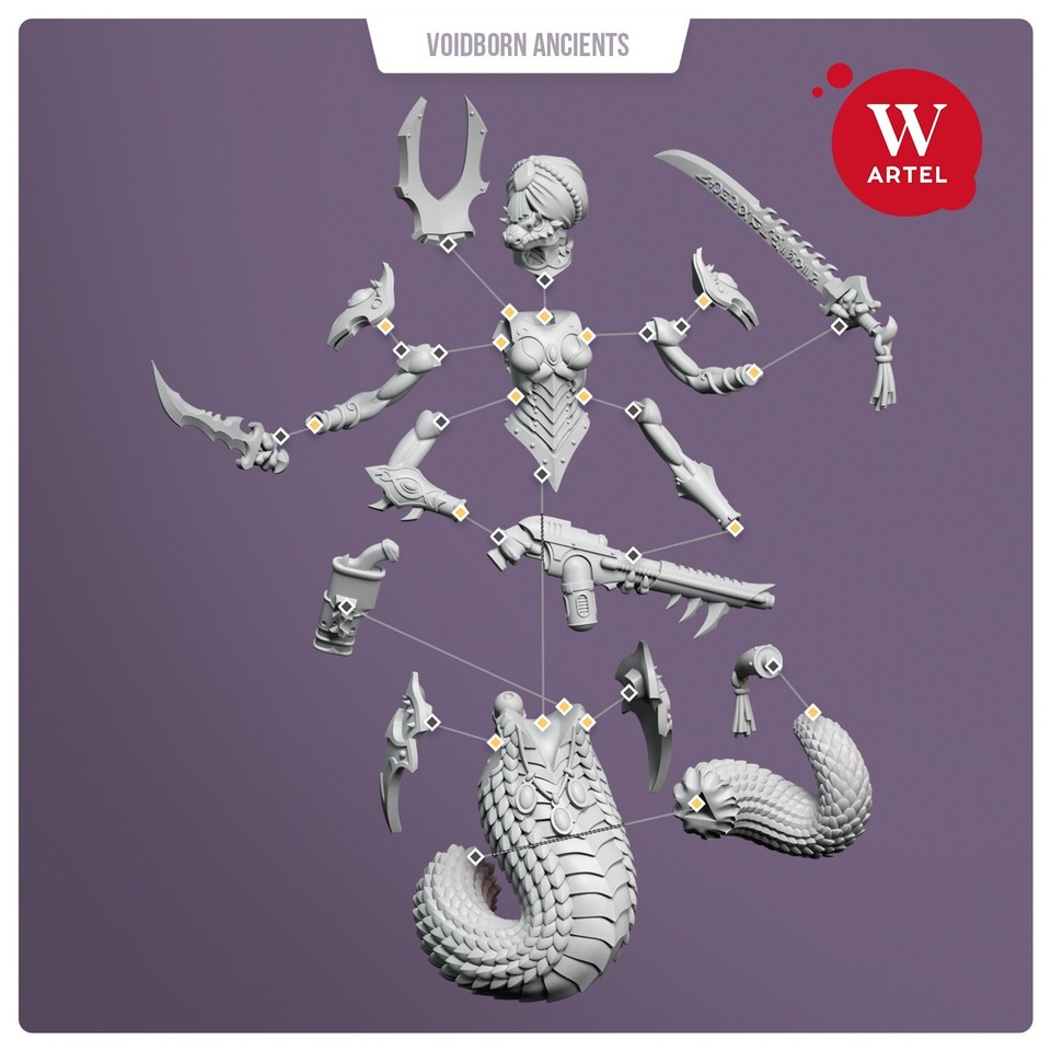 Nagalyth Artel W Dark Eldar Drukhari Sslyth Archon Ur-Ghul Medusae ...