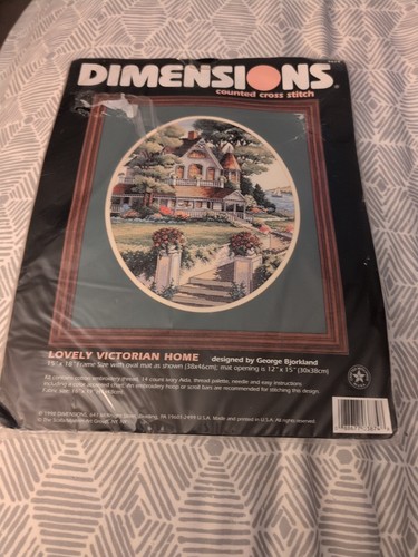 Dimensions Cross Stitch Kit Lovely Victorian Home #3874 NEW Free Ship ...