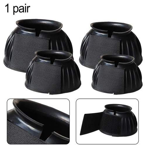 Horse Hoof Boots 360 Degree Protection Black Material Rubber Brand New ...