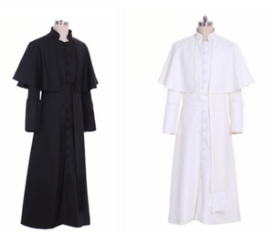 Roman Black Priest Cassock Robe belt Clergyman Vestments Medieval ...