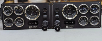 LEHMAN POWER Marine Engine Dual Instrument Panel Set (2x Five Gauge ...