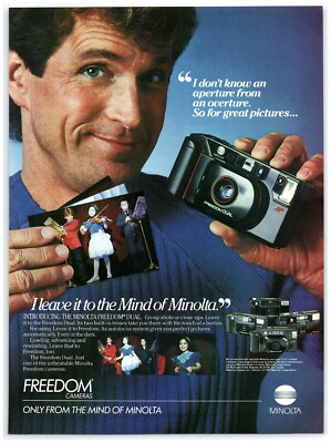 1987 Minolta Freedom Dual Camera Print Ad, Proud Dad Pictures of Kids ...