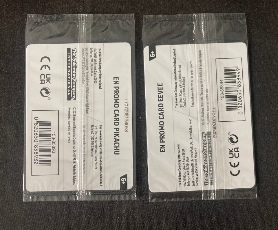 Pikachu Eevee 025/165 133/165 Pokémon Together 151 Poke Post Card Promo ...