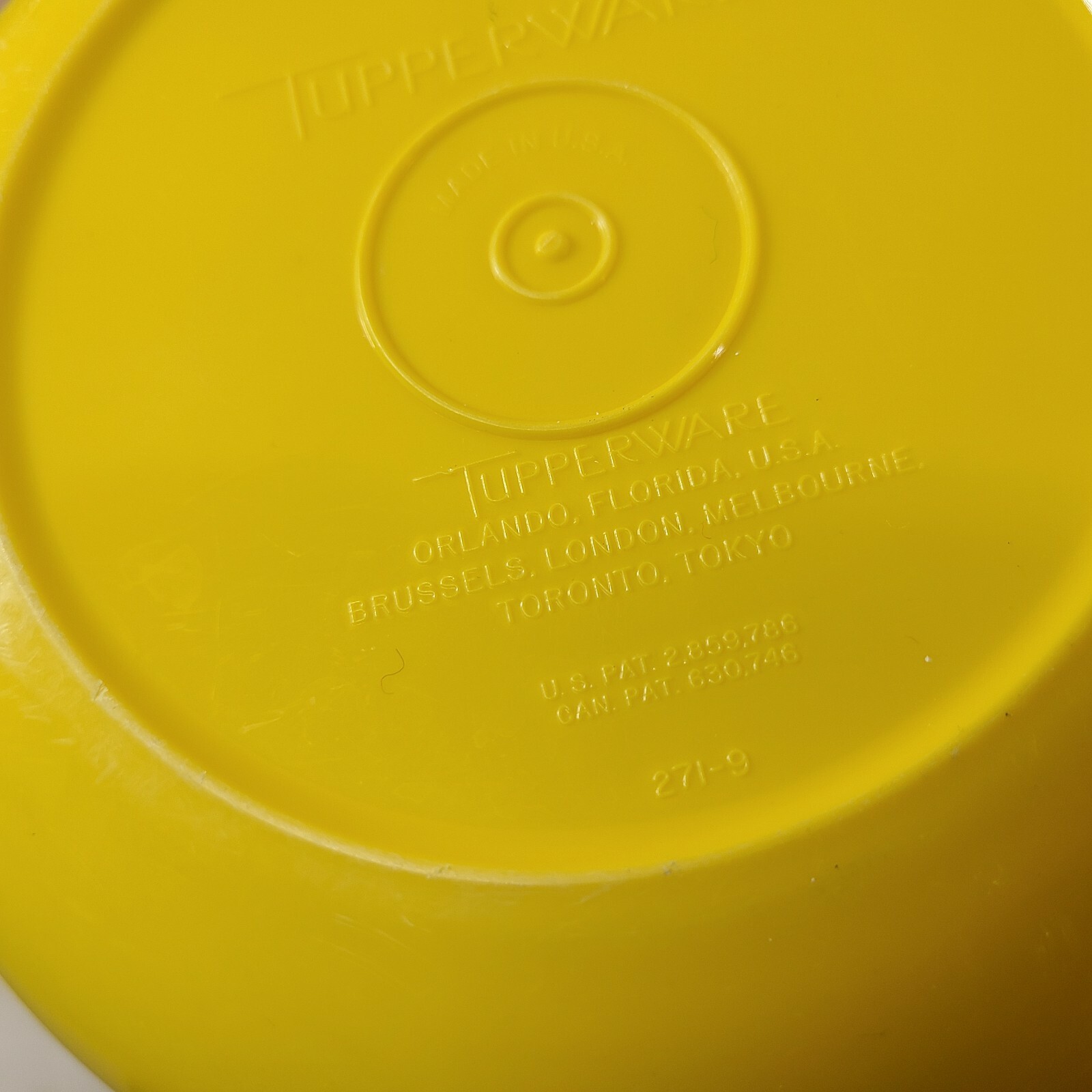 Tupperware Set of 3 Yellow Nesting Bowls w/ Lids # 272, 270 271 NO Lids ...