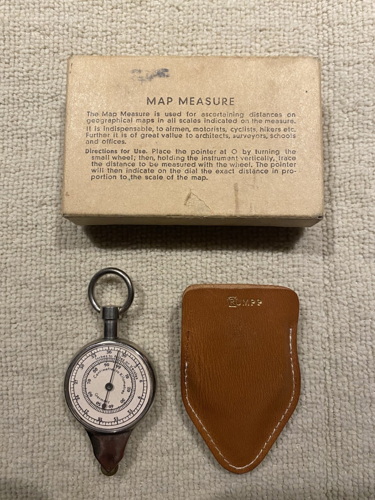 Vintage Rumpp Opisometer Map Measurer/Compass - Germany - With Leather ...