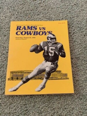 1980 Dallas Cowboys v Los Angeles Rams Preseason Football Program ...