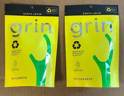 Earth Lovin Grin~Mint Flosspyx~75 Count~Lot of 2~FREE SHIPPING~ | eBay