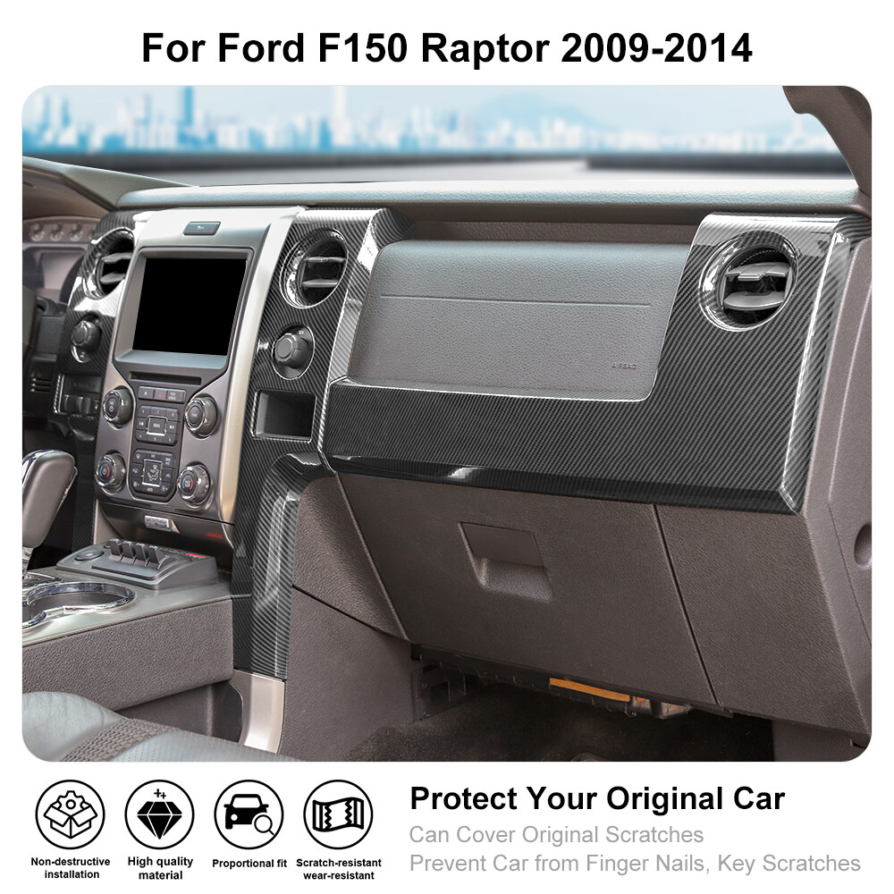Carbon Fiber Center Console Dashboard Panel Frame Trim For Ford F150 ...