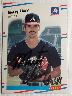1988 Fleer Marty Clary Auto Autograph Card Signed Atlanta Braves #535 ...