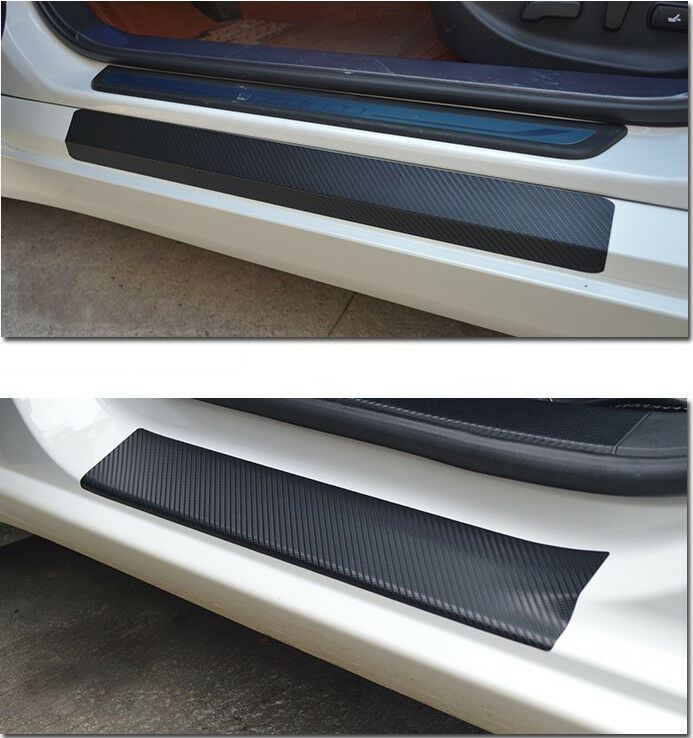 Front Rear Door Sill Scuff Welcome Pedal Protector Black For Mercedes ...