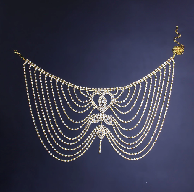 Gypsy Rhinestone Multilayer Tassel Head Chain Jewelry Festival Indian ...