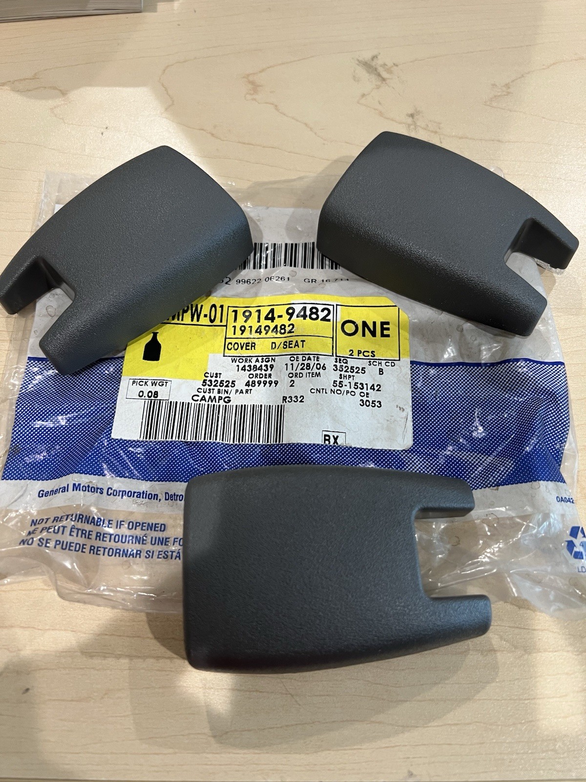 3 NOS Genuine GM 19149482 Seat Belt Buckle Trim Covers Grey | eBay