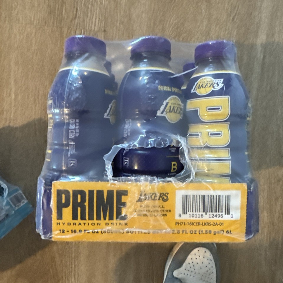 (12) Lakers Red Chill Rare Prime Energy Hydration Drink NEW 16oz Sealed ...