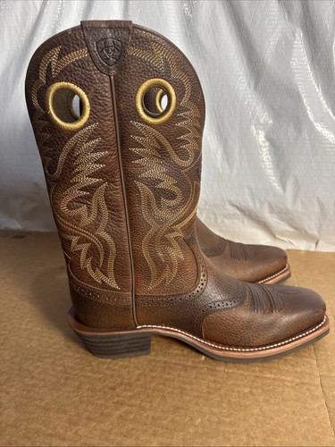 Ariat Heritage Roughstock Brown Leather Cowboy Boots Mens Size 10 1/2 D ...