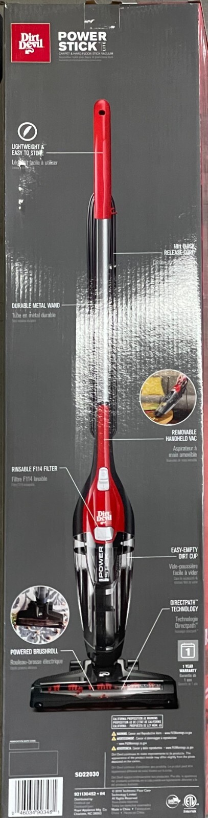 Dirt Devil SD22030 Power Stick Lite 4-in-1 Corded Stick Vacuum - Red ...