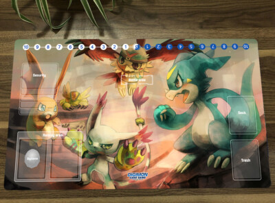 Digimon Duel Playmat Veemon Tailmon Patamon Trading Card Game Mat DTCG CCG Pad | eBay