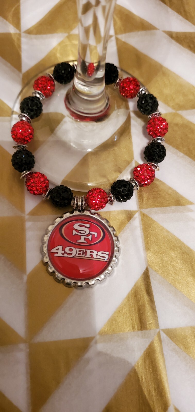 San Francisco 49ers bracelet rhinestones pretty gift beaded stretch | eBay
