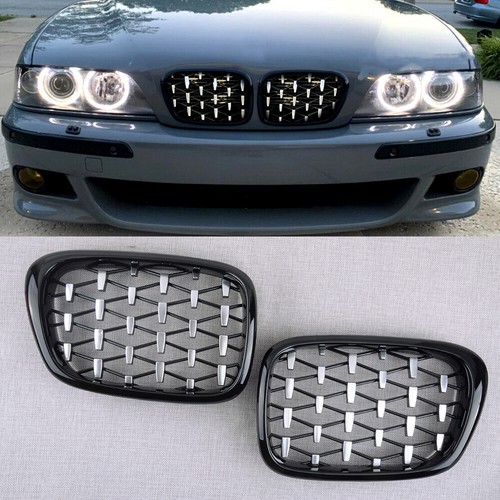 2x Diamond Style Front Kidney Grille Grill Fit for BMW E39 5 Series ...